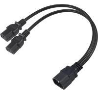 China C14 Male to 2xC13 Female Power Y Extension Cord Splitter 18AWG 1.8m for sale