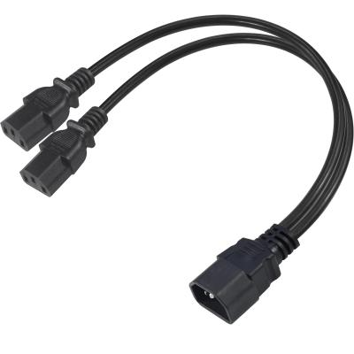 China C14 Male to 2xC13 Female Power Y Extension Cord Splitter 18AWG 1.8m for sale