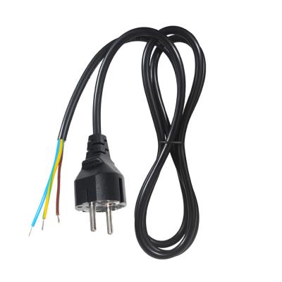 China EU Schuko Power Cord 250V 16A H05VV-F 3G0.75mm2 Stripped Wires CE VDE for sale