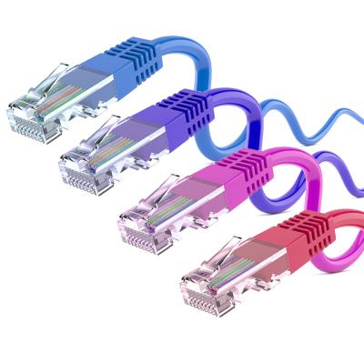 China 24AWG Cat6 Ethernet Cable 25ft Blue - 350MHz Bandwidth, 1000Mbps Gigabit Speed, RJ45 Male to Male for sale