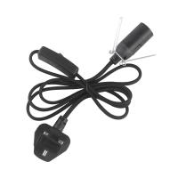 China UK 3 Pin Salt Lamp Power Cord with E14 E27 Holder and Switch 250V 10A for sale
