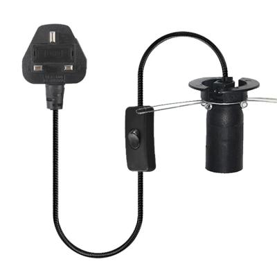 China UK 3Pin Plug to E14 E27 Salt Lamp Holder Power Cord 0.75mm 250V for sale