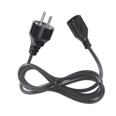 China EU Schuko Male Plug to Locking IEC C14 Power Cord 1M 220V-240V CE VDE for sale