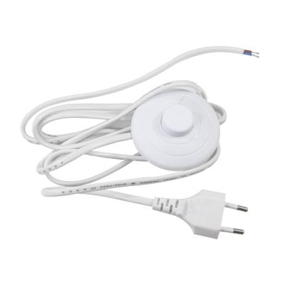 China EU Plug Salt Lamp Power Cord with Foot Switch 10A Black 1.2m for sale
