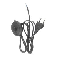 China EU 2-Pin Power Cord with Foot Switch for Salt Lamps 6FT Black 250V 10A for sale