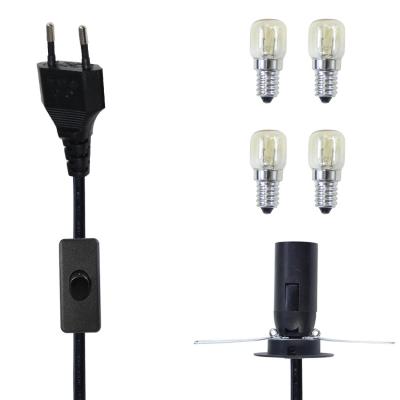 China E12 Lamp Holder Power Cord with 303 Switch 6ft 220-250V for Salt Lamps for sale