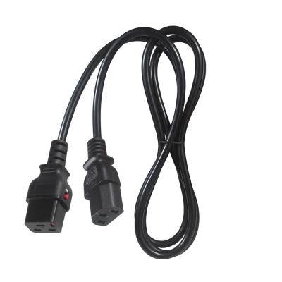 China Lockable C19 to C13 AC Power Cord 1M PVC Cable ROHS Certified for sale