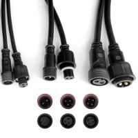 China M12 IP67 Waterproof Connector 3 Pin Male to Female LED Lighting Cable 0.5m for sale