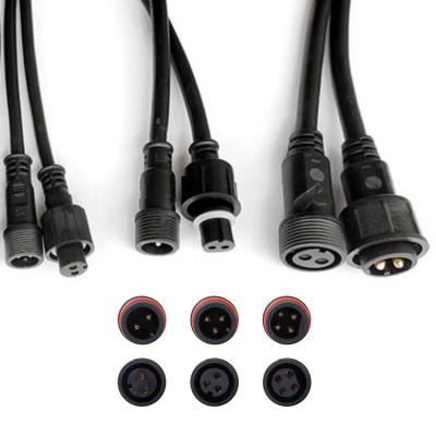 China M12 IP67 Waterproof Connector 3 Pin Male to Female LED Lighting Cable 0.5m for sale