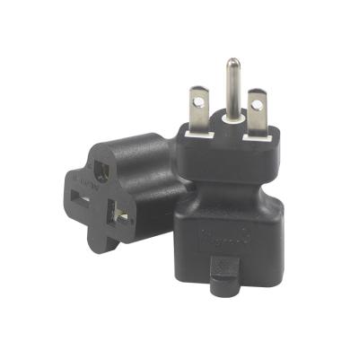 China KUNCAN NEMA 5-15P to 5-15R 5-20R Power Adapter Black ABS 15A 125V for sale
