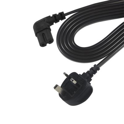 China UK Plug to IEC C7 Power Cord 250V 10A Right Angle PVC Jacket Pure Copper for sale