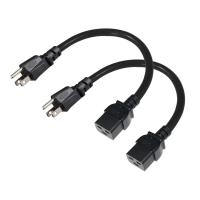 China NEMA 5-15P to IEC C19 Power Cable 250V 10A Male to Female Extension Cord for sale