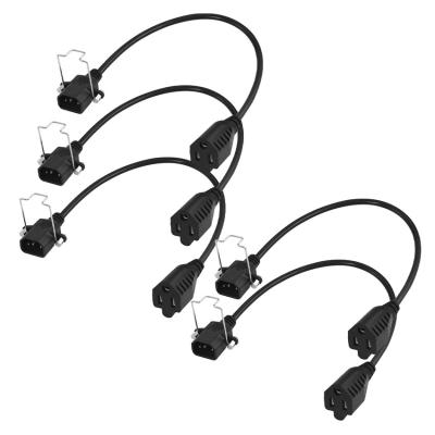 China 16AWG NEMA 5-15R to IEC C14 Screw Power Cord 10A 125V USA Standard PVC for sale