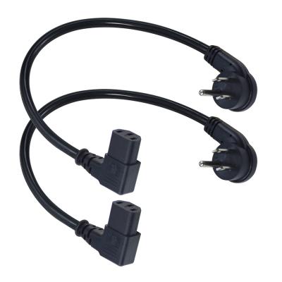 China NEMA 5-15P to IEC C13 Right Angle Power Cord 15A 125V UL Listed 14AWG for sale