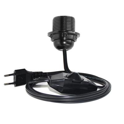 China Black 0.75mm CEE7/16 Plug Eu Extension Power Cord E27 E 27 Pendant Light Socket With Dimmer Switch for sale