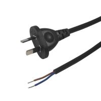 China SAA Certified AU 2-Pin Plug to Stripped Tinned Power Cord H03VV-F 0.75mm2 10A 250V for sale