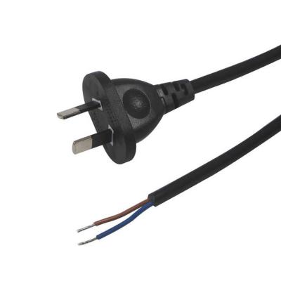 China SAA Certified AU 2-Pin Plug to Stripped Tinned Power Cord H03VV-F 0.75mm2 10A 250V for sale