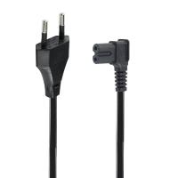 China EU 2Pin to Angled C7 Power Cord 2.5A 250V VDE Approved PVC Rubber 0.8M for sale