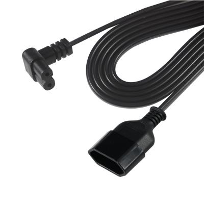 China EU Schuko to IEC C7 Right Angle Power Cord 1.2M Black 250V 2.5A for sale