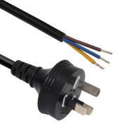 China AU 2P/3P to Stripped 2C/3C Power Cord 1.2M Black H05VV-F 250V 10A/15A for sale