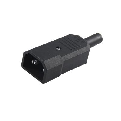China IEC 60320 C14 Power Connector 10A 250V V0 Flame Retardant 3-Pin Male Plug for sale
