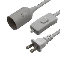 China NEMA 1-15P to E27 Socket Converter Cable with 303 Switch 125V 10A 1.8M for sale