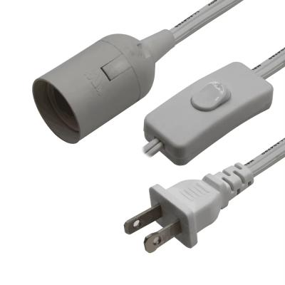 China NEMA 1-15P to E27 Socket Converter Cable with 303 Switch 125V 10A 1.8M for sale