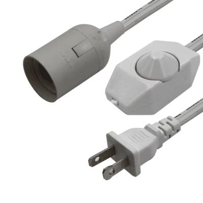 China NEMA 1-15P to E27 Converter Cable with Adjustable Dimmer Switch for sale