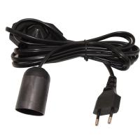 China EU Plug E27 Bulb Holder Cable with Dimmer Switch 220V-240V 2m Heat-Resistant Indoor Lighting for sale