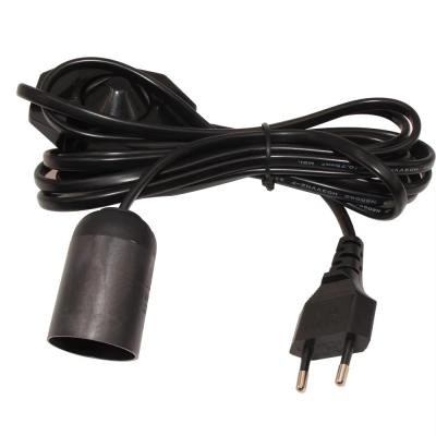 China EU Plug E27 Bulb Holder Cable with Dimmer Switch 220V-240V 2m Heat-Resistant Indoor Lighting for sale