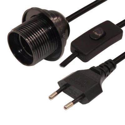 China EU Plug to E26 Bulb Holder Cable with 303 Switch 250V 10A for sale
