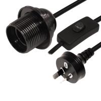 China Waterproof E26 Lamp Holder Power Cord AU Plug with 303 Switch 250V 10A for Indoor Outdoor Lighting for sale