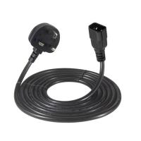 China UK 3 Pin Plug to IEC C14 Power Cord 1M Black PVC Copper Cable 250V 13A for sale