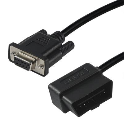 China OBD-II to DB9 Diagnostic Adapter Cable 16-Pin Male to 9-Pin Serial 3ft for sale
