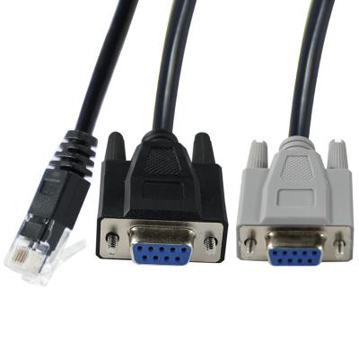 China RJ45 to Dual DB9 Male Serial Converter Cable 3FT Shielded for Console Servers for sale