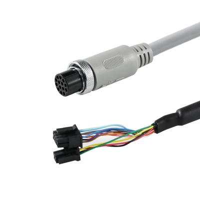 China M12 14-Pin Female Circular Connector Cable with Open Wire End for sale