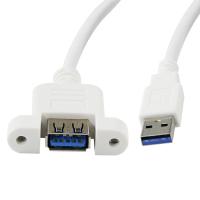 China USB 3.0 Panel Mount Extension Cable Male to Female 3ft 5Gbps for sale