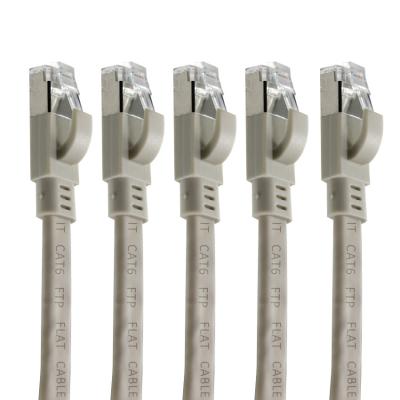 China CAT6 Flat FTP Shielded Ethernet Cable 26AWG Snagless Boot 1Gbps for sale
