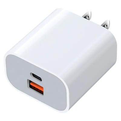 China 30W Dual Port USB-C USB-A Wall Charger Fast Charging Adapter US 2-Pin 100-240V for sale