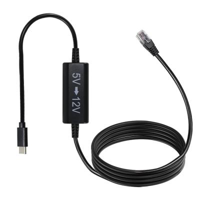China USB-C to 12V Step-Up Cable 1.5A 18W Right-Angle DC Plug Power Converter for Router LED Camera for sale