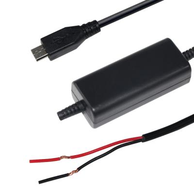 China Micro USB to Bare Wire 5V to 9V 12V Step-Up Converter Cable for sale