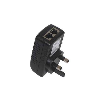 China UK Plug 48V PoE Injector 0.5A for IP Cameras Wireless APs IEEE 802.3af at for sale