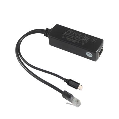 China USB-C PoE Splitter 48V to 5V 9V 12V Converter IEEE 802.3af at 10W 15W for Tablets Phones for sale