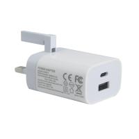 China UK 2-Pin 20W Dual USB-C and USB-A Wall Charger Fast Charging Adapter for sale