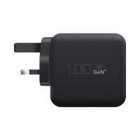 China 100W GaN USB-C Wall Charger UK EU 2 Pin Plug Fast Charging Adapter 20V 5A for sale