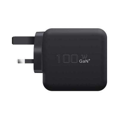 China 100W GaN USB-C Wall Charger UK EU 2 Pin Plug Fast Charging Adapter 20V 5A for sale