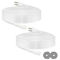 China QIUCABLE 10FT Right Angle C7 Power Cord NEMA 1-15P to IEC C7 125V 10A Replacement TV Cord for sale