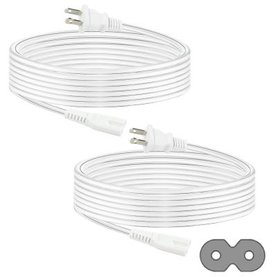 China QIUCABLE 10FT Right Angle C7 Power Cord NEMA 1-15P to IEC C7 125V 10A Replacement TV Cord for sale