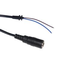 China 12V DC Female Barrel Connector to Tinned Wire Pigtail Cable 5.5mm x 2.1mm with 1.2M-3M Length Options and 5A Current Rating for sale