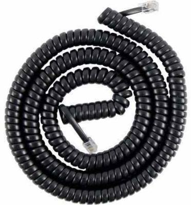 China Coiled RJ9 Handset Cord 0.5m-3m Stretch Length with 4P4C Connectors for Office Phones for sale